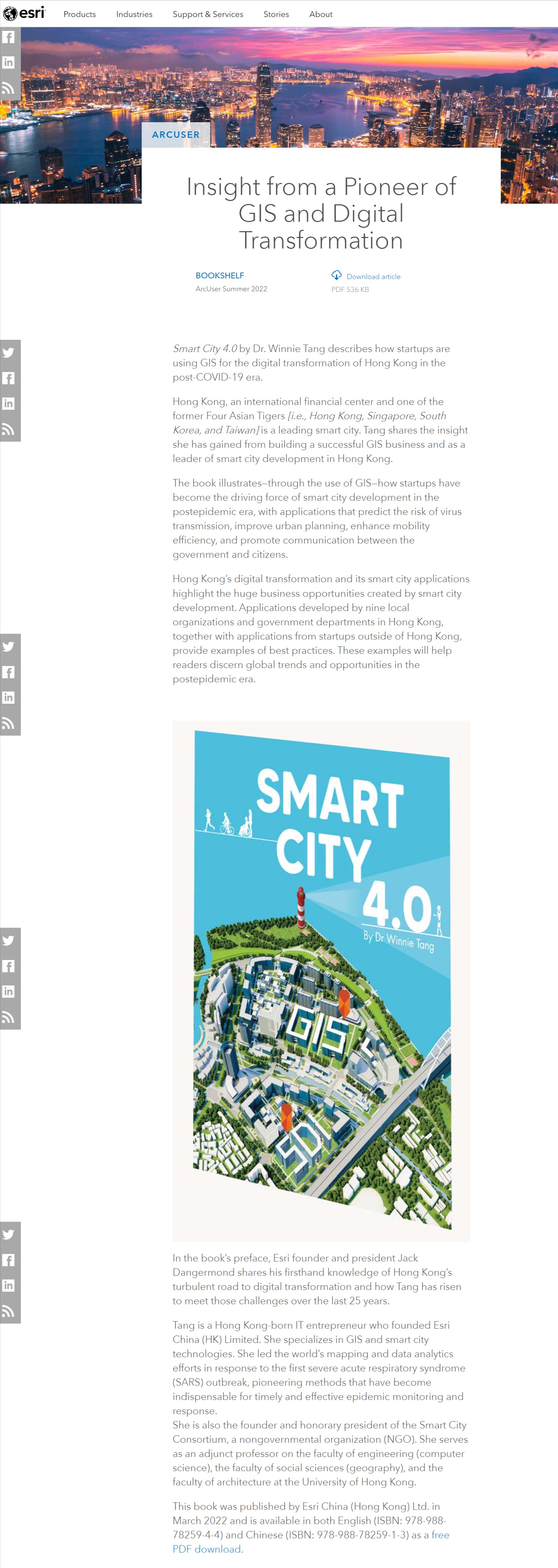 Dr Winnie Tang (鄧淑明博士), JP - Insight from a Pioneer of GIS and Digital Transformation - ArcUser ...